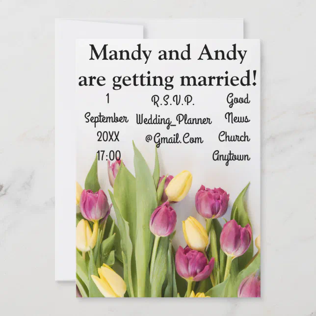 Tulips Wedding Invitation | Zazzle