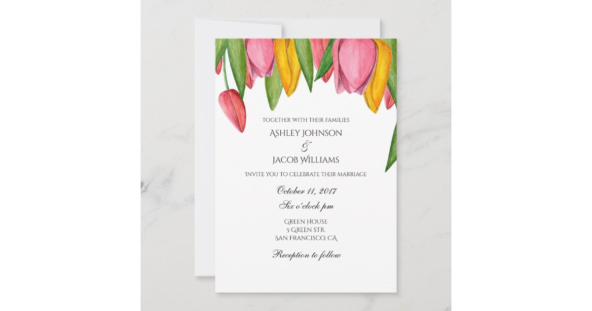 Tulips wedding invitation. Floral spring invites | Zazzle