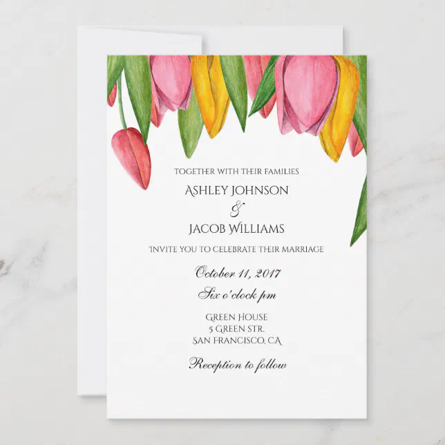 Tulips wedding invitation. Floral spring invites | Zazzle