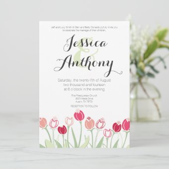 Tulips Wedding Invitation | Red Colors | Zazzle