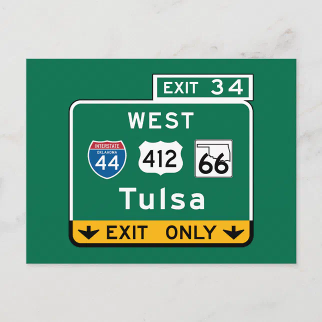 Tulsa, OK Road Sign Postcard | Zazzle