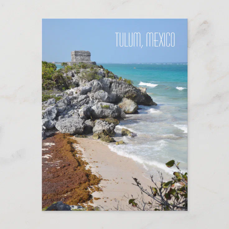 Tulum Mayan Ruins Scene Mexico Travel Souvenir Postcard | Zazzle