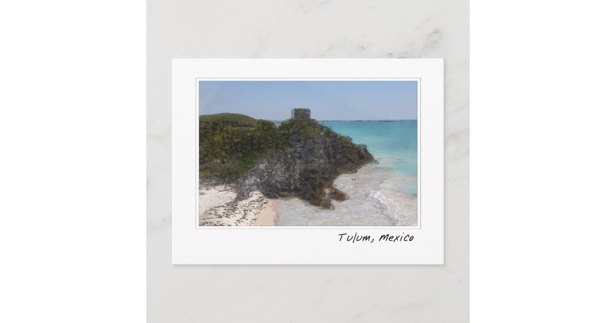 Tulum Mexico Mayan Ruin Ocean Postcard | Zazzle