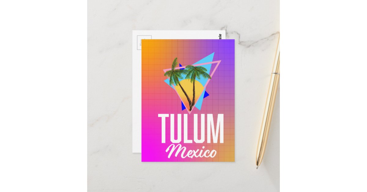 Tulum Mexico Retro travel poster. Postcard | Zazzle