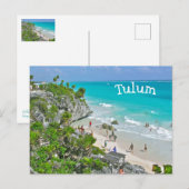 TULUM (Mexico) RUINS ABOVE BEACH AND CARIBBEAN Postcard | Zazzle