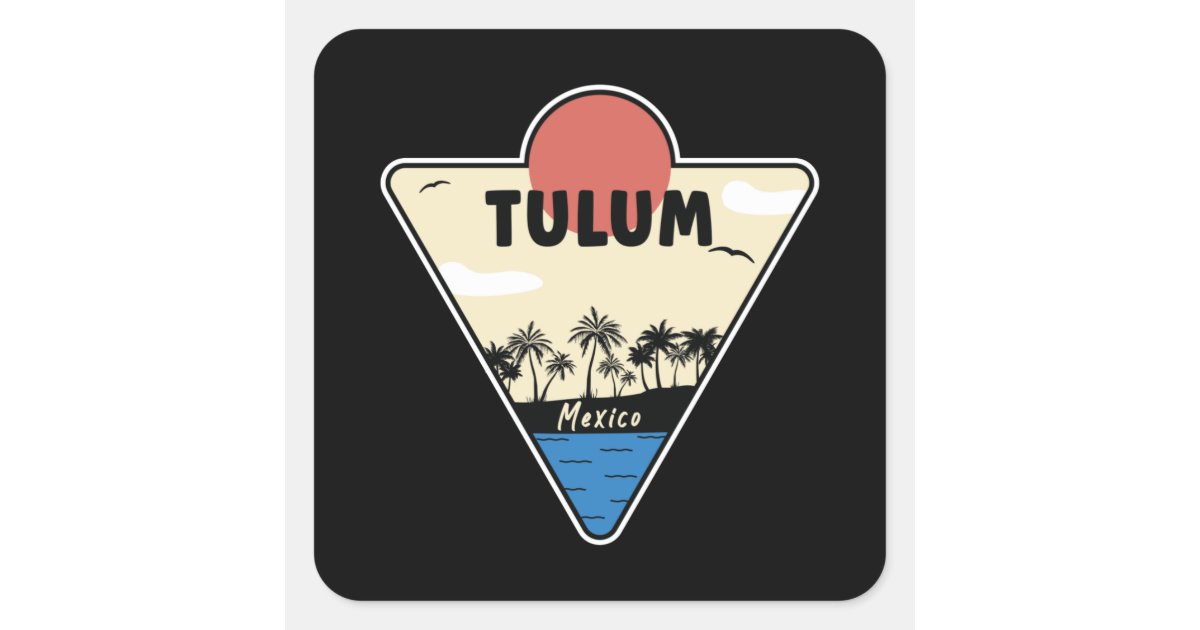Tulum Mexico Seashore Square Sticker | Zazzle