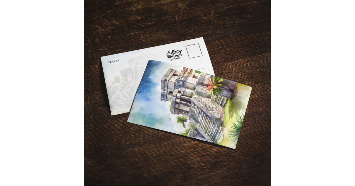 Tulum Mexico Watercolor Invitation | Zazzle