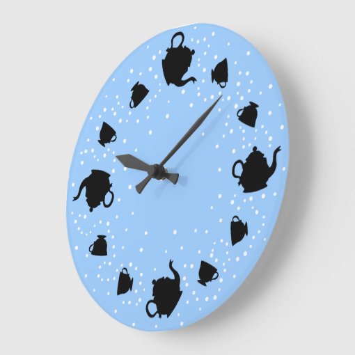 Tumbling Tea Party Large Clock | Zazzle