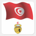Tunisia Flag and Coat of Arms Patriotic Tunisian Square Sticker | Zazzle