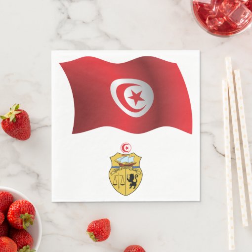 Tunisia Flag Paper Napkins | Zazzle