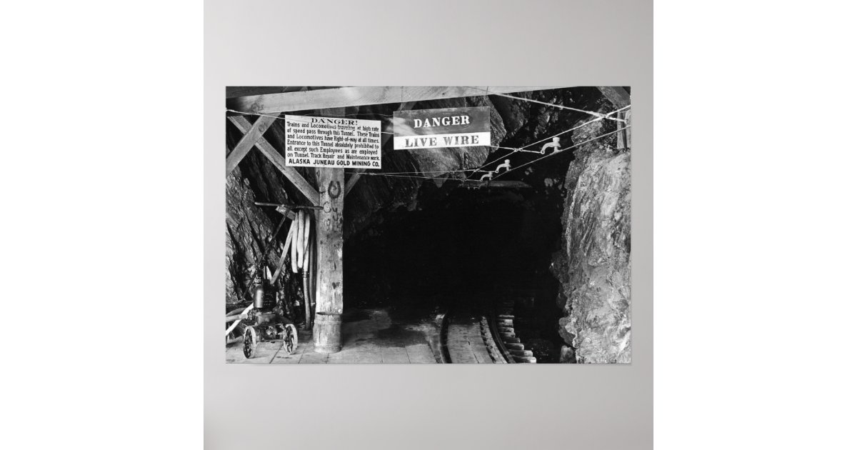 Tunnel at Juneau, Alaska Treadwell Mine Poster | Zazzle