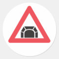 Tunnel Warning Road Sign Traffic Symbol Classic Round Sticker | Zazzle