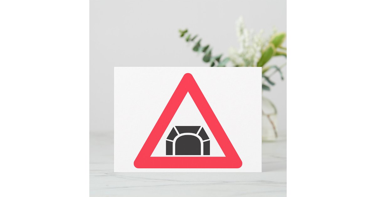 Tunnel Warning Road Sign Traffic Symbol Invitation | Zazzle