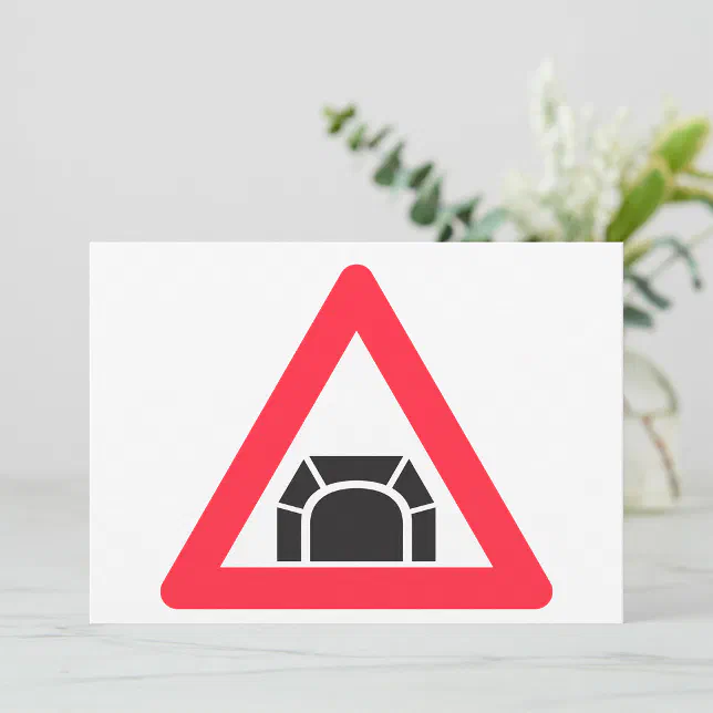 Tunnel Warning Road Sign Traffic Symbol Invitation | Zazzle