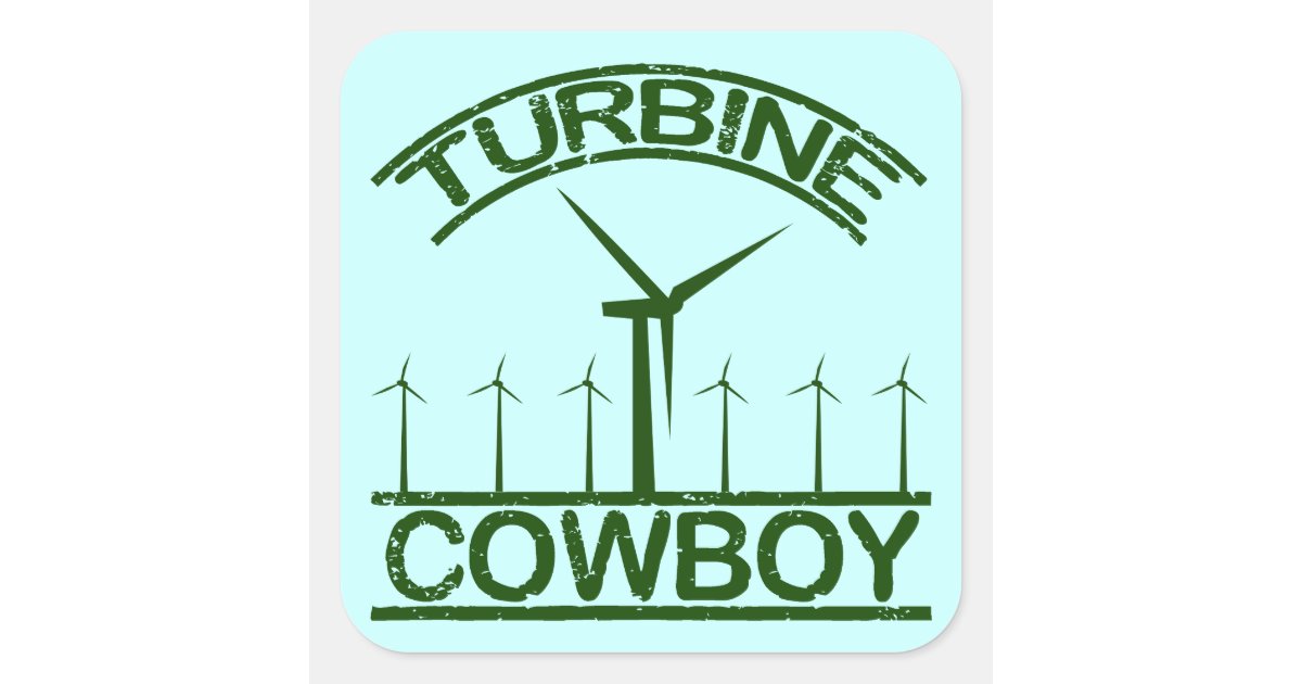 Turbine Cowboy Square Sticker | Zazzle