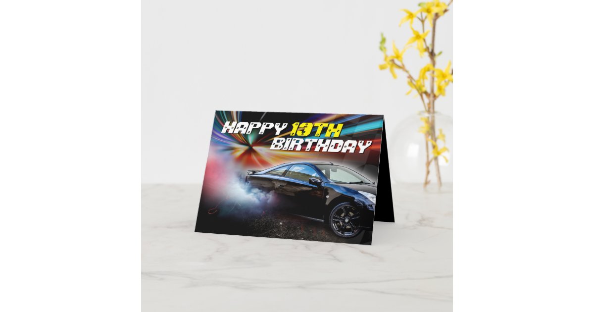 Turbocharge Street Racing Birthday Card | Zazzle