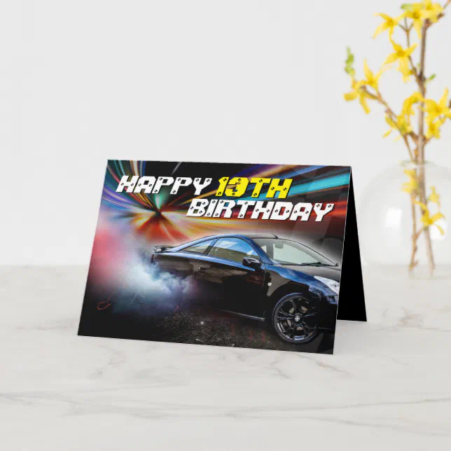 Turbocharge Street Racing Birthday Card | Zazzle
