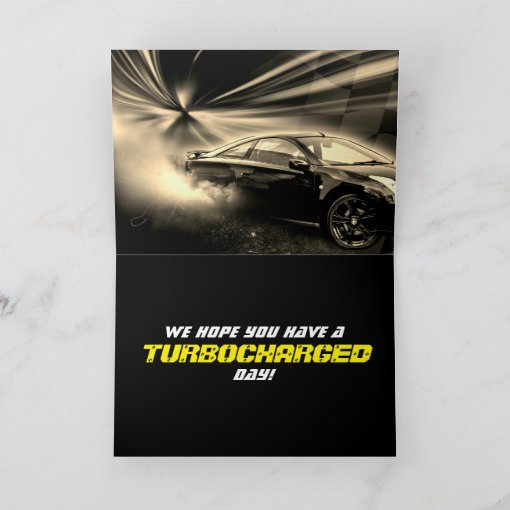 Turbocharge Street Racing Birthday Card | Zazzle