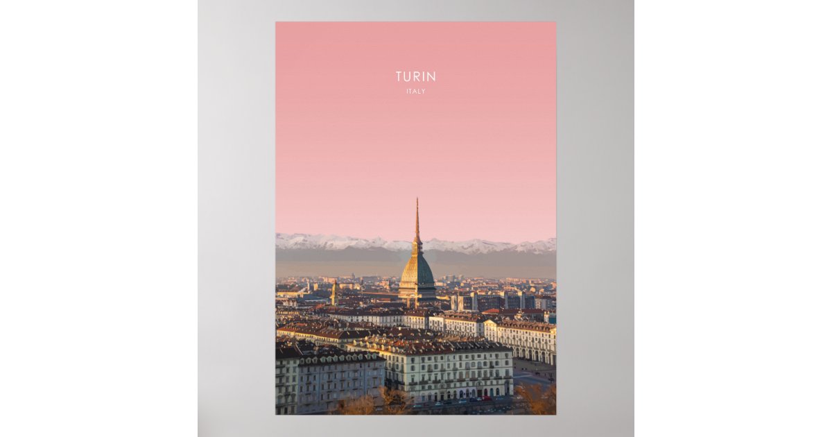 Turin, Italy Travel Illustration Poster | Zazzle