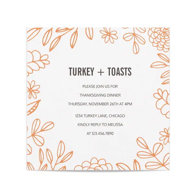 Turkey and Toasts Invitation | Zazzle