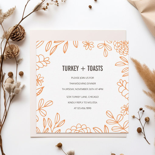 Turkey and Toasts Invitation | Zazzle