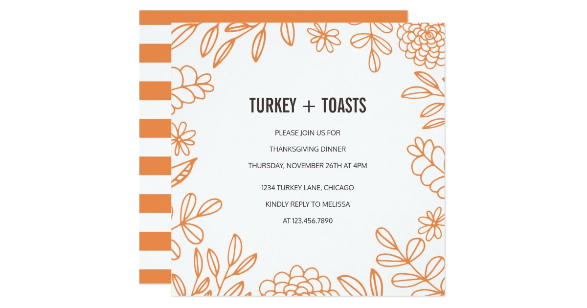 Turkey and Toasts Invitation | Zazzle.com