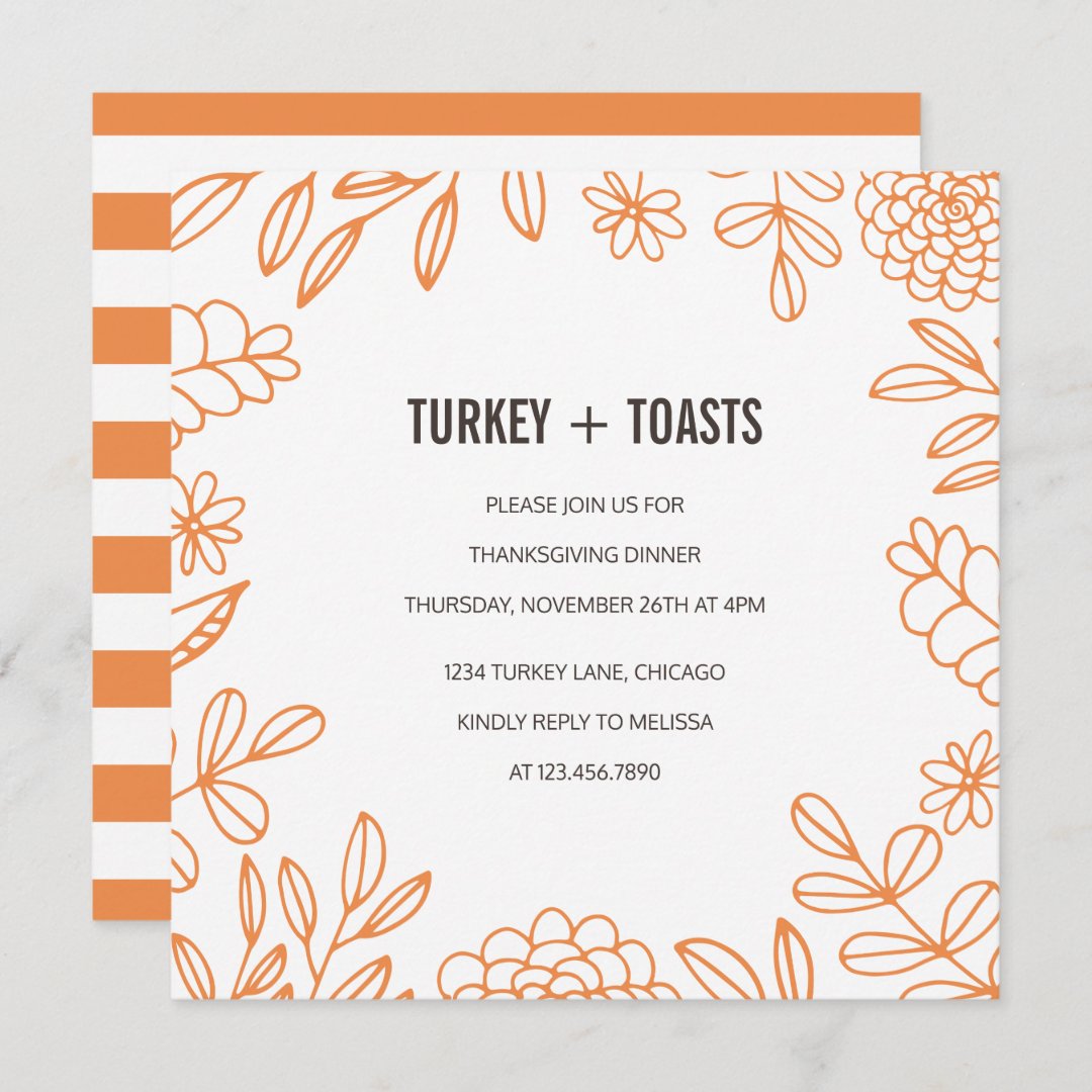 Turkey and Toasts Invitation | Zazzle