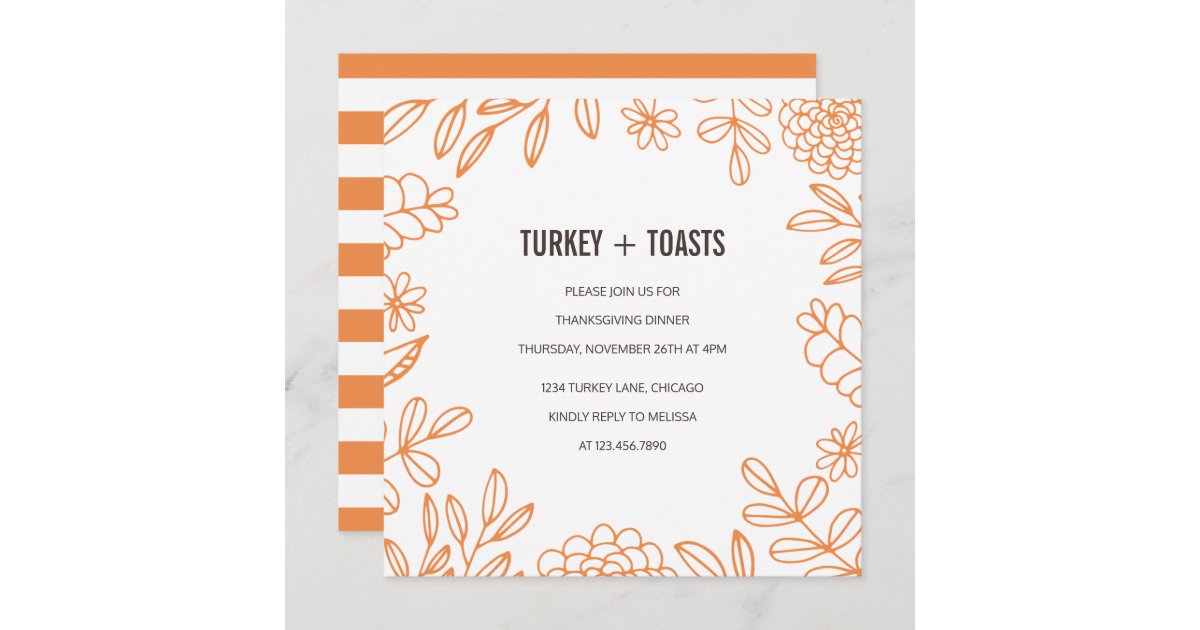 Turkey and Toasts Invitation | Zazzle