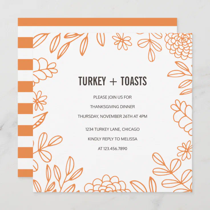 Turkey and Toasts Invitation | Zazzle