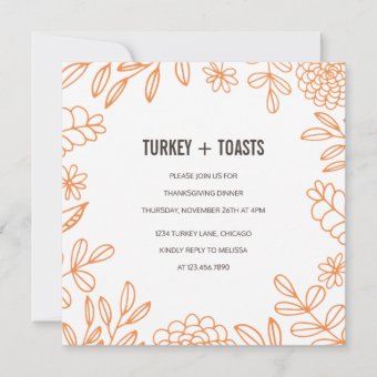 Turkey and Toasts Invitation | Zazzle