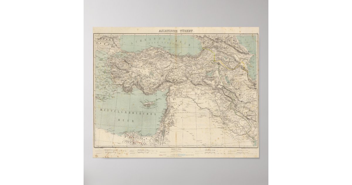 Turkey Atlas Map Poster | Zazzle