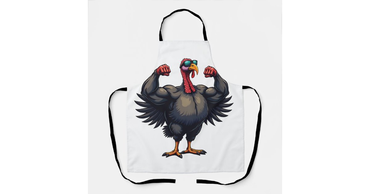 Turkey Bodybuilding Thanksgiving Day Gym Workout Apron | Zazzle