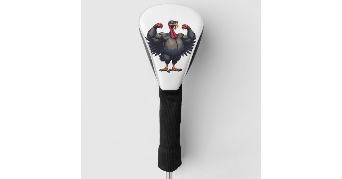 Turkey Bodybuilding Thanksgiving Day Gym Workout Golf Head Cover | Zazzle