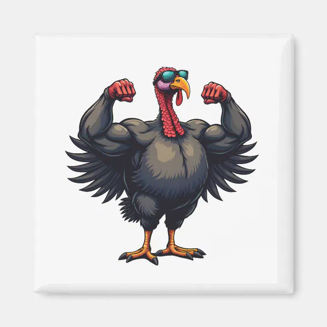 Turkey Bodybuilding Thanksgiving Day Gym Workout Magnet | Zazzle