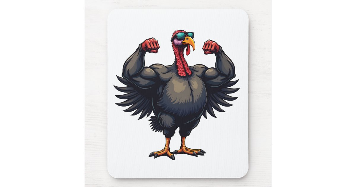 Turkey Bodybuilding Thanksgiving Day Gym Workout Mouse Pad | Zazzle