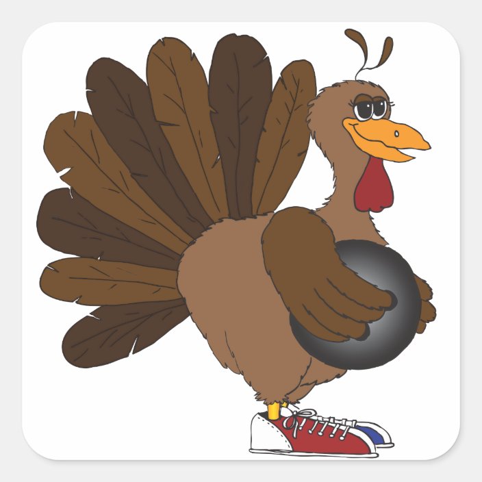 Turkey Bowl Square Sticker | Zazzle.com