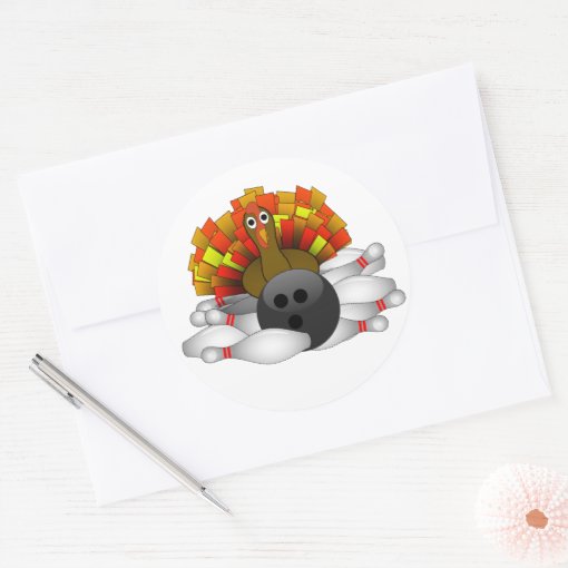 Turkey - Bowling Strike Classic Round Sticker | Zazzle