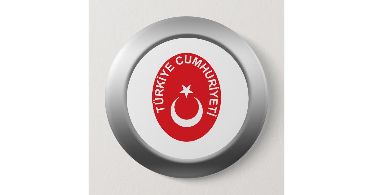 Turkey Coat of Arms Pinback Button | Zazzle