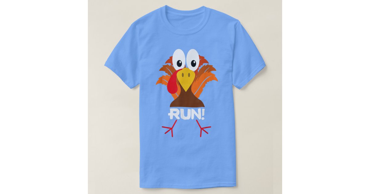 Turkey Costume Adult Running Face Turkey Trot T-Shirt | Zazzle