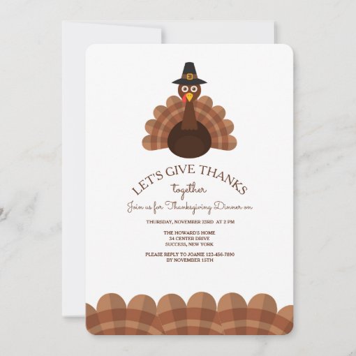 Turkey Feathers Border Invitation | Zazzle