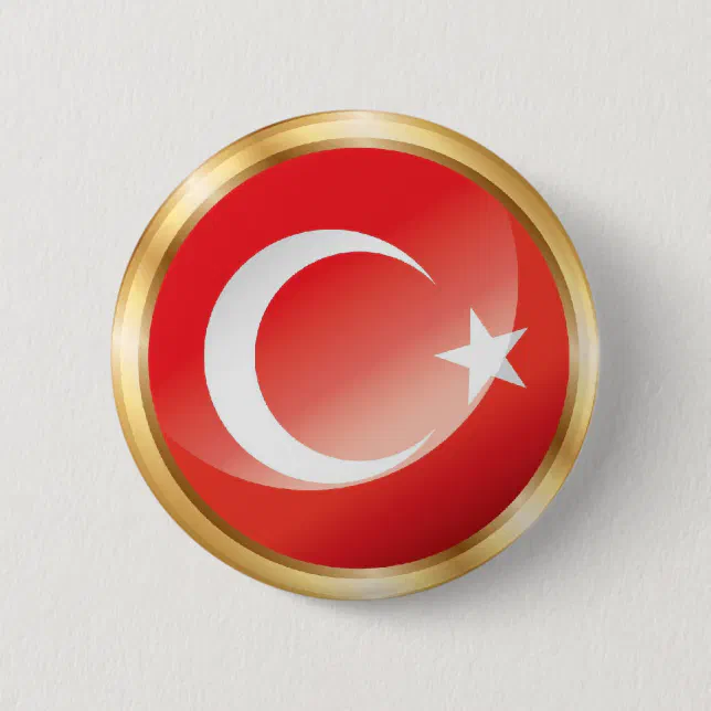 Turkey flag button | Zazzle