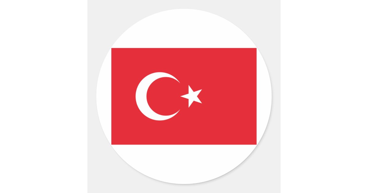 Turkey Flag Classic Round Sticker | Zazzle