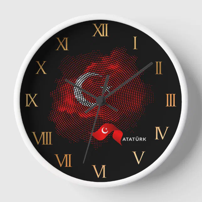 Turkey flag clock | Zazzle