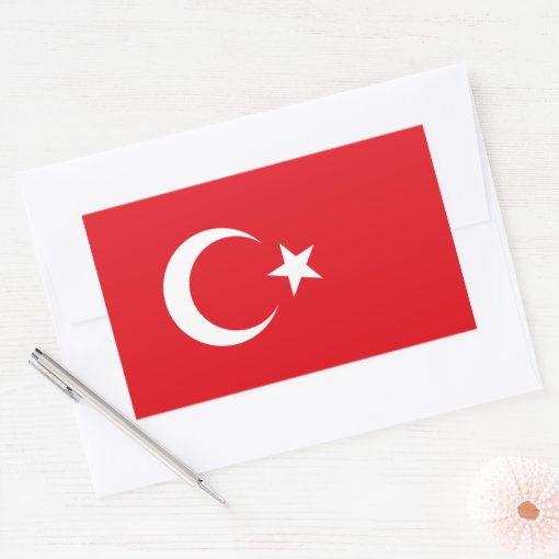 Turkey Flag Rectangular Sticker | Zazzle