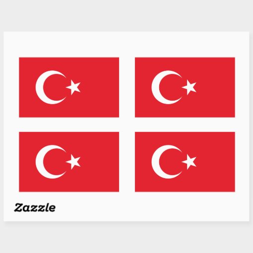 Turkey Flag Rectangular Sticker | Zazzle