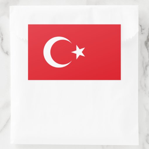 Turkey Flag Rectangular Sticker | Zazzle