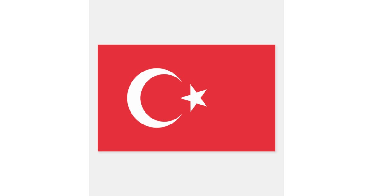 Turkey Flag Rectangular Sticker | Zazzle