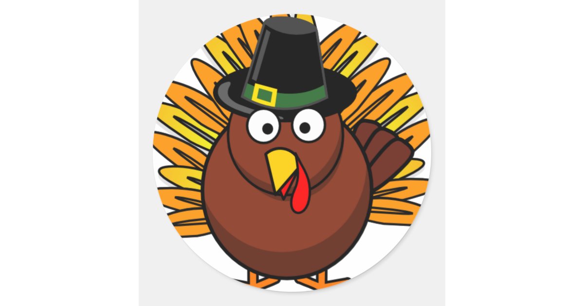 Turkey for Thanksgiving Holiday Classic Round Sticker | Zazzle