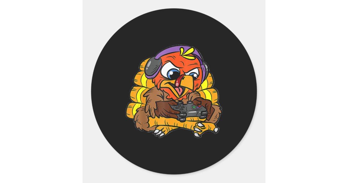 Turkey Gamer Funny Thanksgiving Cool Video Games G Classic Round ...