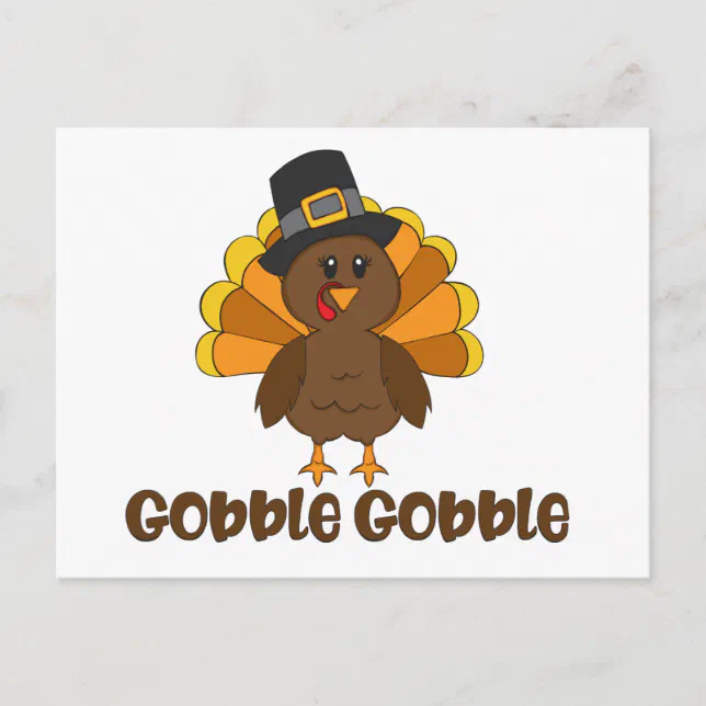 Turkey Gobble Gobble Postcard | Zazzle